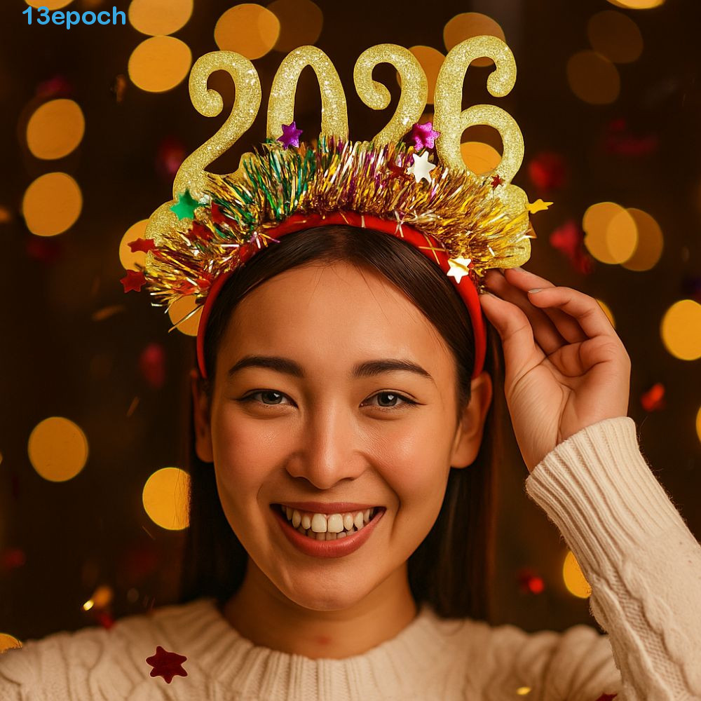 EPOCH 2026 New Year Headbands, Colorful Comfortable Star Strip Headband ...