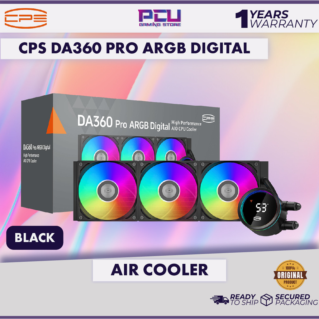 CPS DA360 PRO DIGITAL ARGB 360MM LIQUID AIO COOLER - BLACK | Shopee ...
