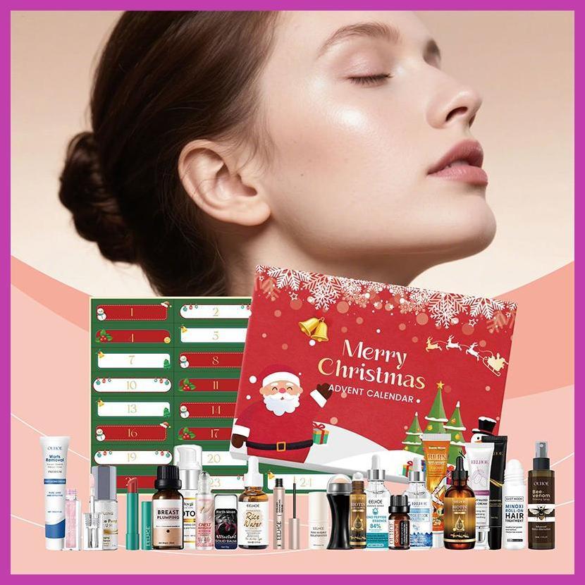 Christmas Countdown Calendar Skin Care Makeup Set 24 Days Fun Activity ...