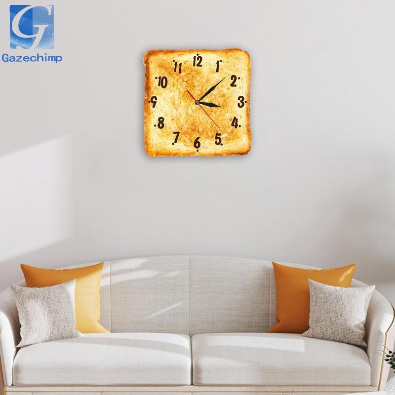 Gazechimp Toasted Bread Wall Clock, 12 inch Arabic Numerals Gourmet ...