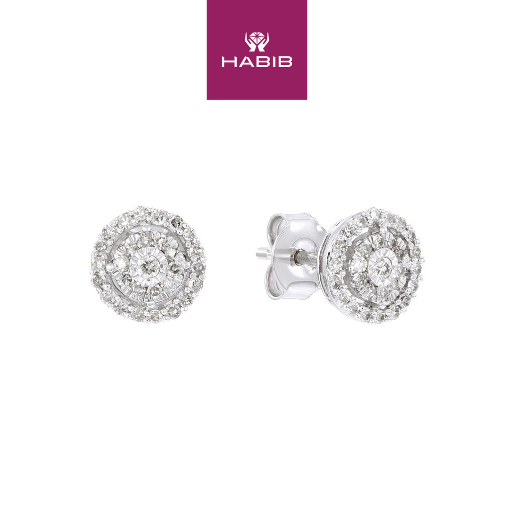HABIB Boude Diamond Earring in 375/9K White Gold 25044(E) | Shopee Malaysia