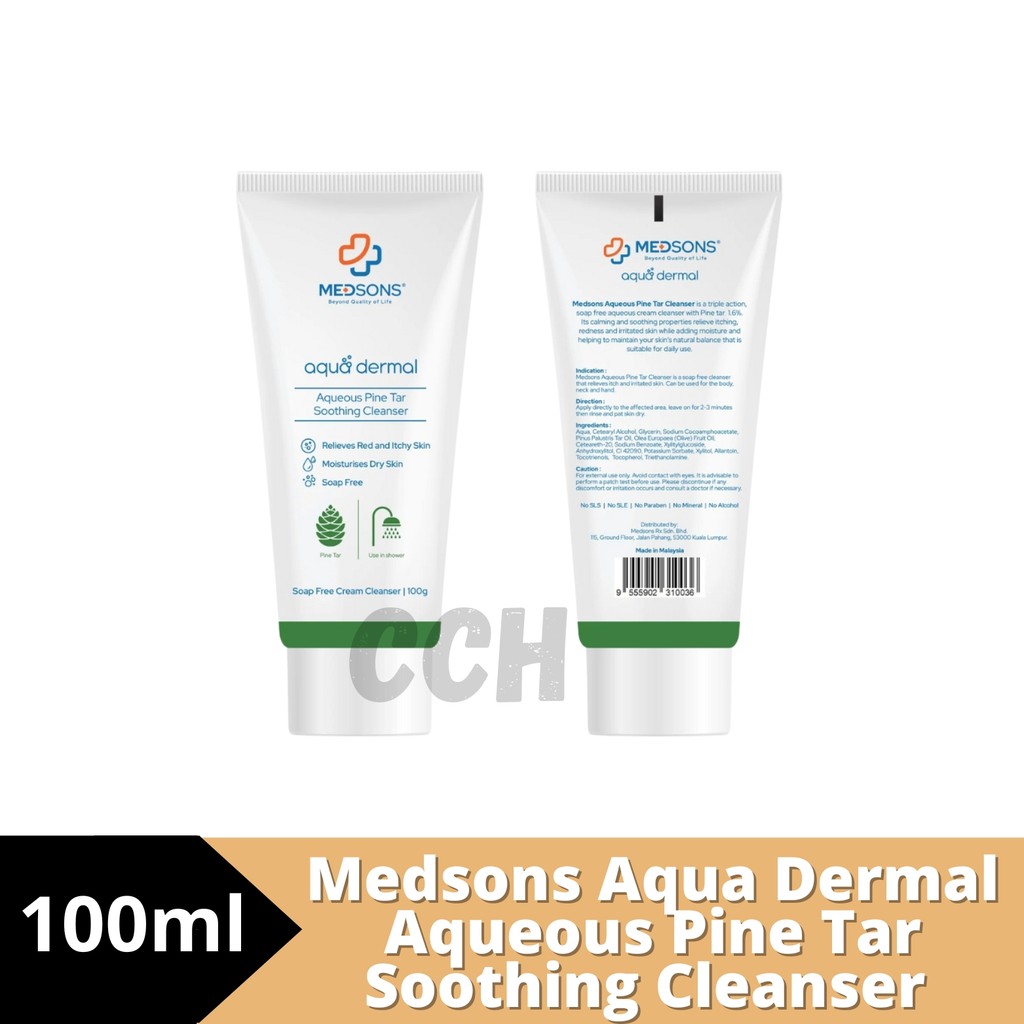 Medsons Aqua Dermal Aqueous Pine Tar Soothing Cleanser - 100ml | Shopee ...