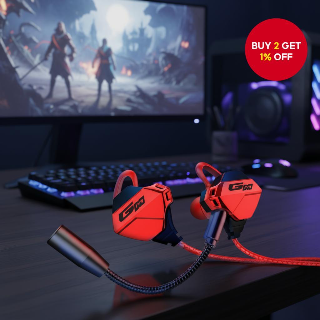 SPRISE G10 Wired Gaming Earbuds, Dual Microphone, Noise Cancelling ...