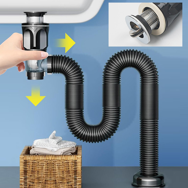 Washbasin Drain Pipe 2-way Drainage Pipe Anti-insect Anti-odor Drainage ...
