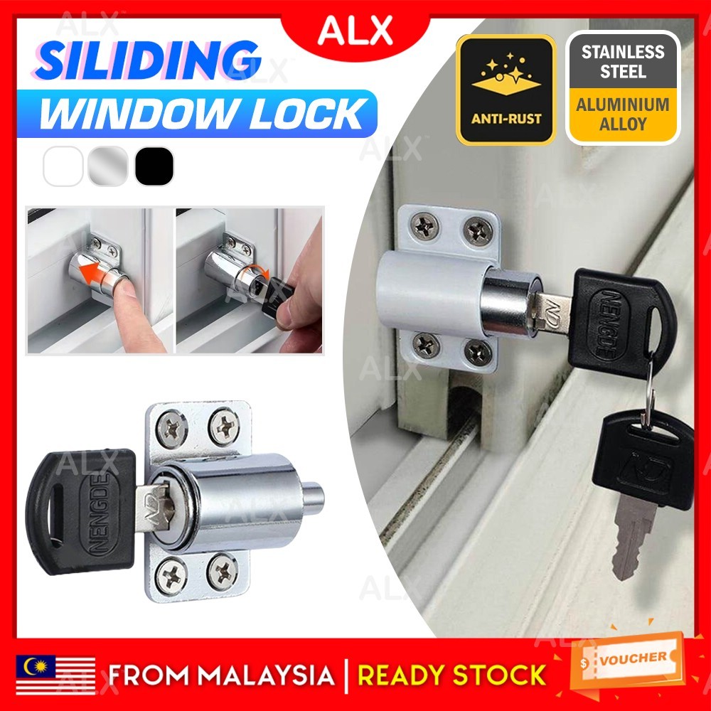 ALX Stainless Steel Sliding Window Lock Anti-Theft Child Window Kid ...