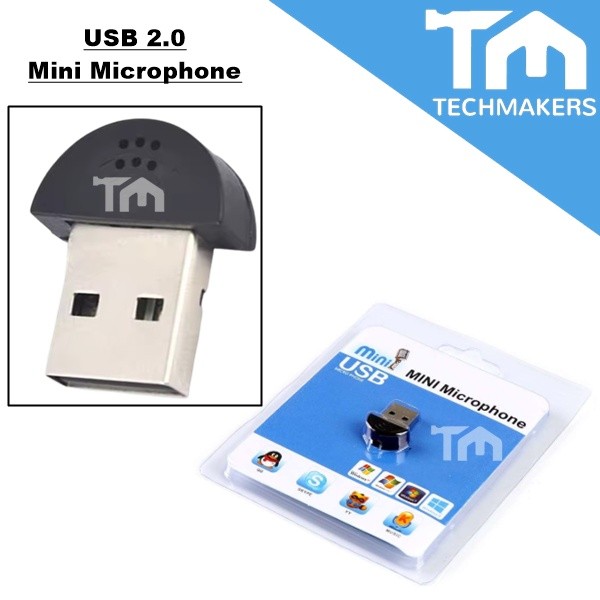 USB 2.0 Mini Microphone Portable Studio Speech Mic Audio Adapter ...