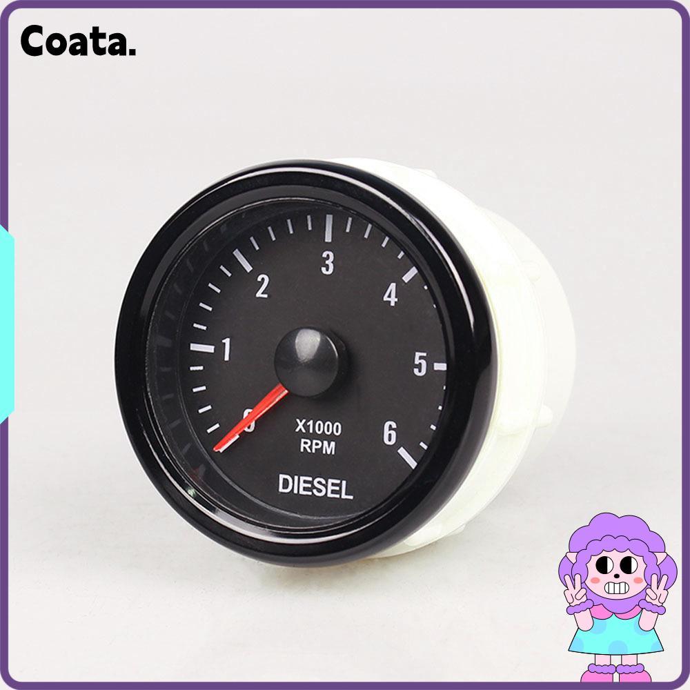 COATA Tachometer Gauge, 52MM White Backlight RPM Gauge, 0-6000 RPM ...