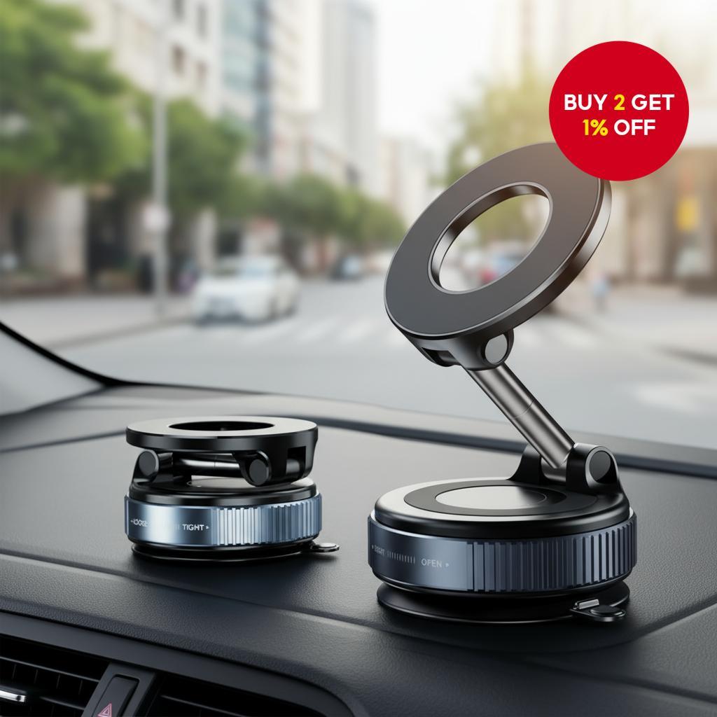 360° Rotating Suction Cup Phone Holder, Magnetic Foldable, Suitable for ...