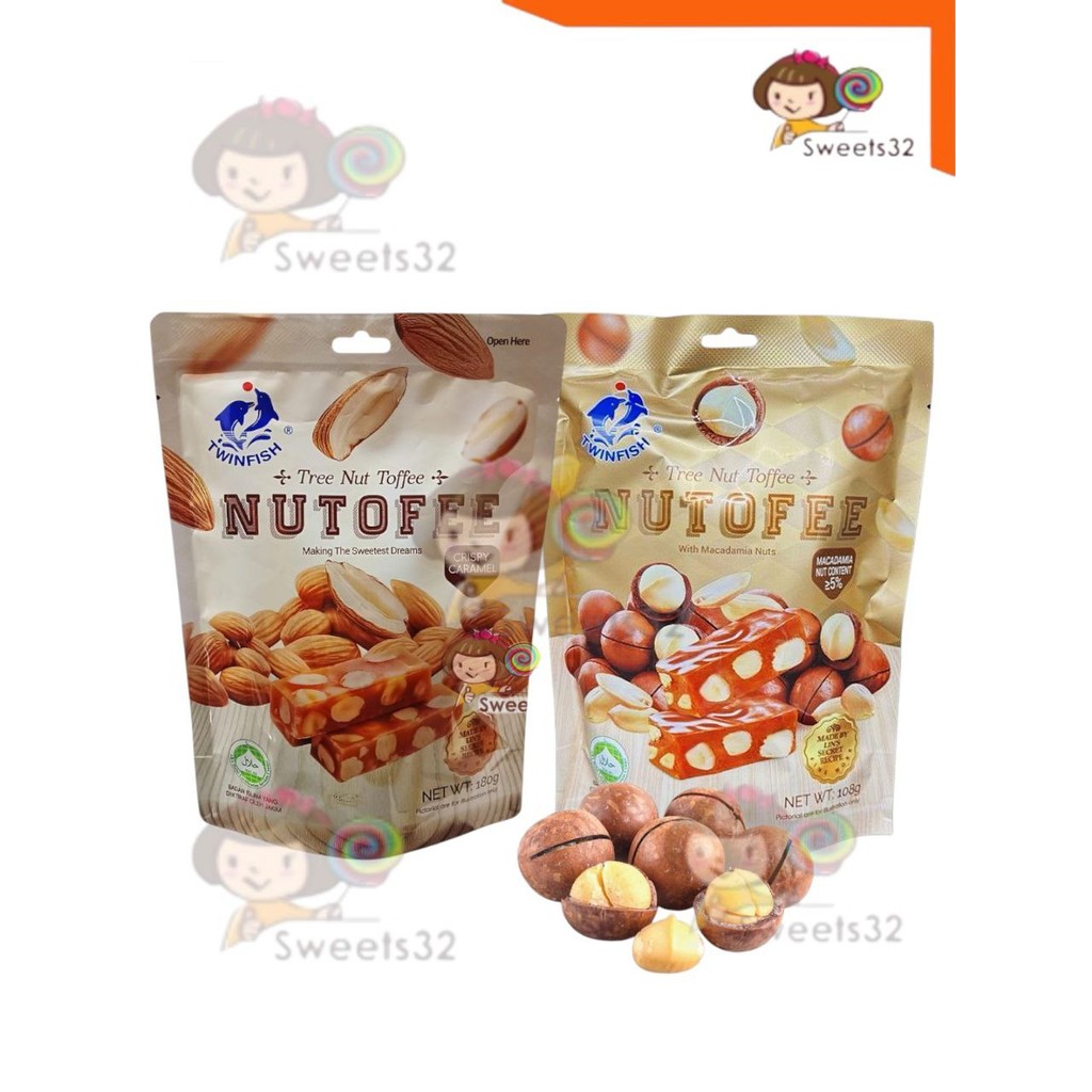 Twinfish NUTOFEE Tree Nut Toffee (Crispy Caramel / Macadamia Nut) HALAL ...