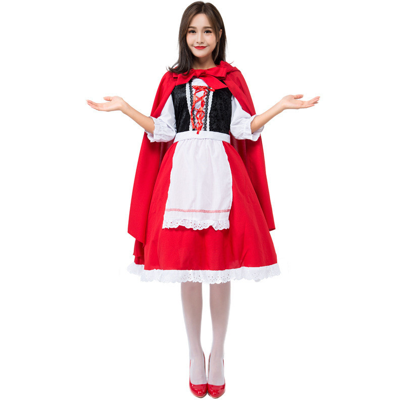 [Cosplay] Halloween Little Red Riding Hood Costume - Red Maid Outfit ...