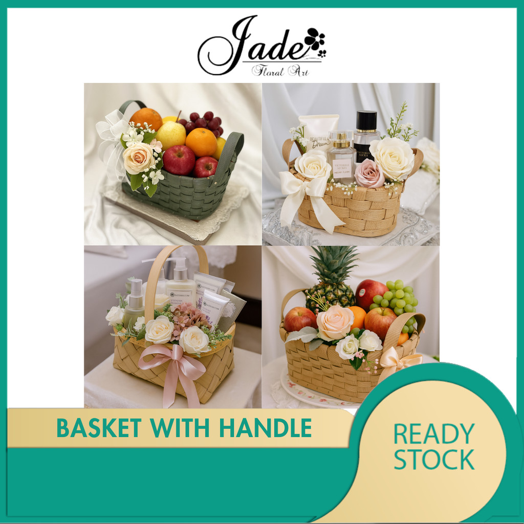 Rattan & Bamboo Basket with Handle / Bakul Rotan Hiasan / Picnic ...