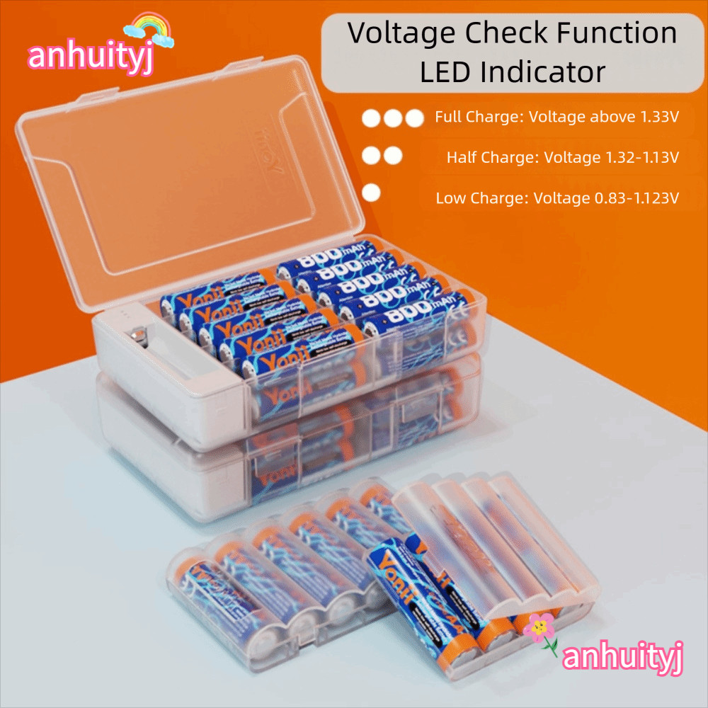 AHTY AA AAA Battery Holder, LED Display With Battery Tester Battery ...