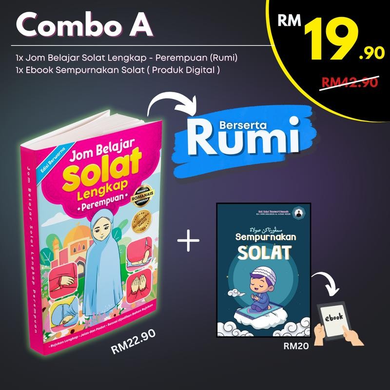 Jom Belajar Solat Lengkap Perempuan (R) - Edisi Warna - Buku Solat Rumi ...