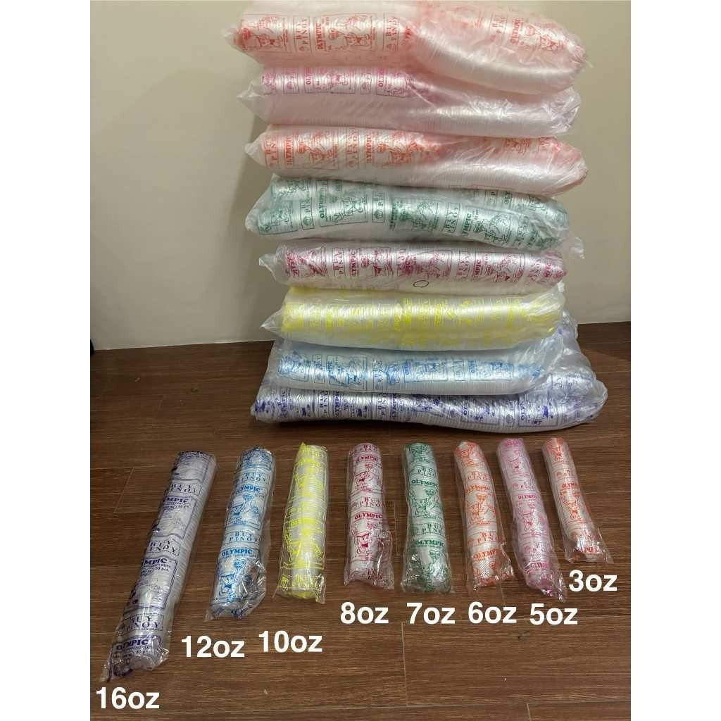 PER BUNDLE 1,000 PCS Disposable Plastic Cups Olympic [3oz, 5oz, 6oz ...