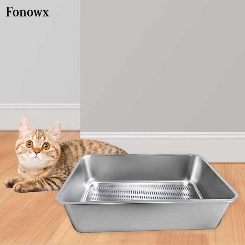 [AbabixaMY] Cat Litter Sifter Pan Stainless Steel Anti Splashing Large ...