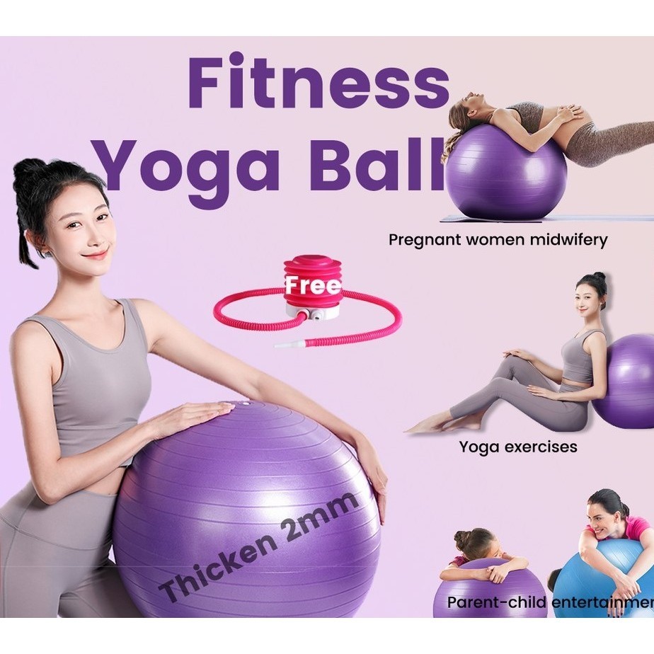 Fitness Gym Ball Exercise Ball Thickened Burst Resistance Yoga Ball ...