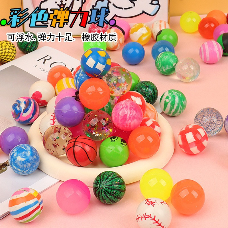 Bola Getah Lompat Classic Rubber Bouncy Ball Toys Kids Creative Cartoon ...