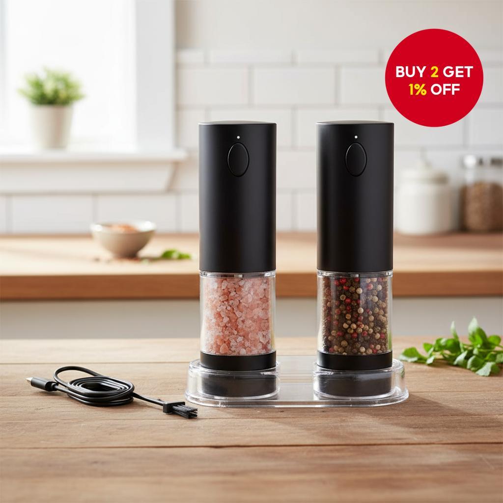 Electric pepper and salt grinder set, rechargeable mills with stand ...