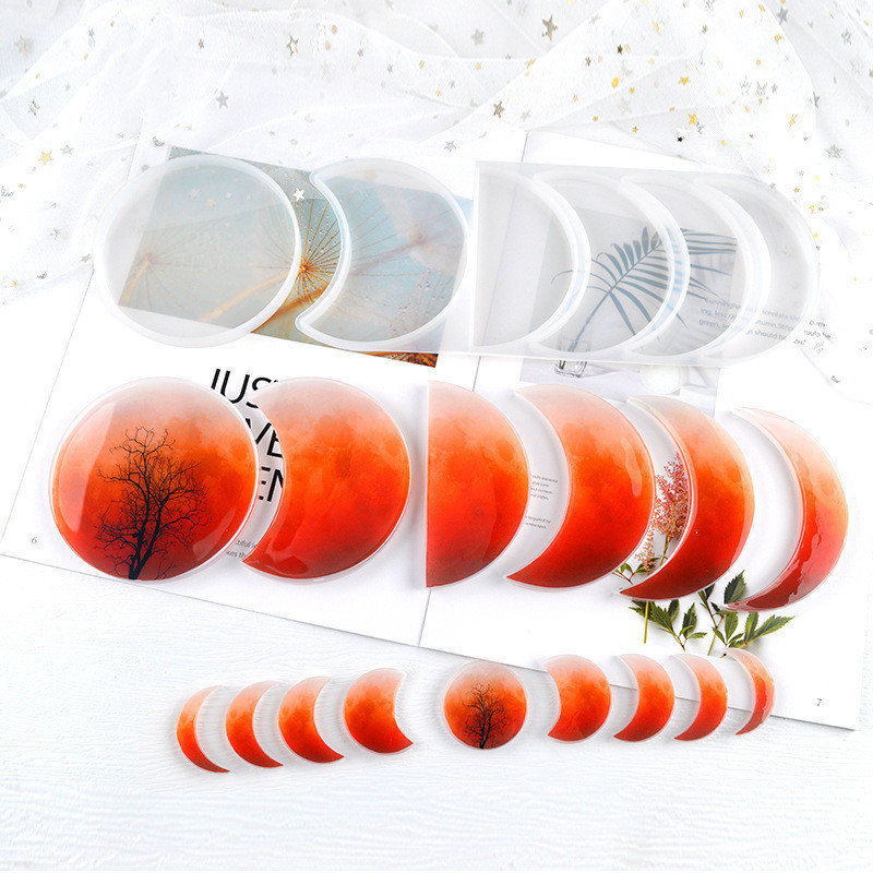 Lunar eclipse mold crystal diy silicone mold mirror resin moon planet ...