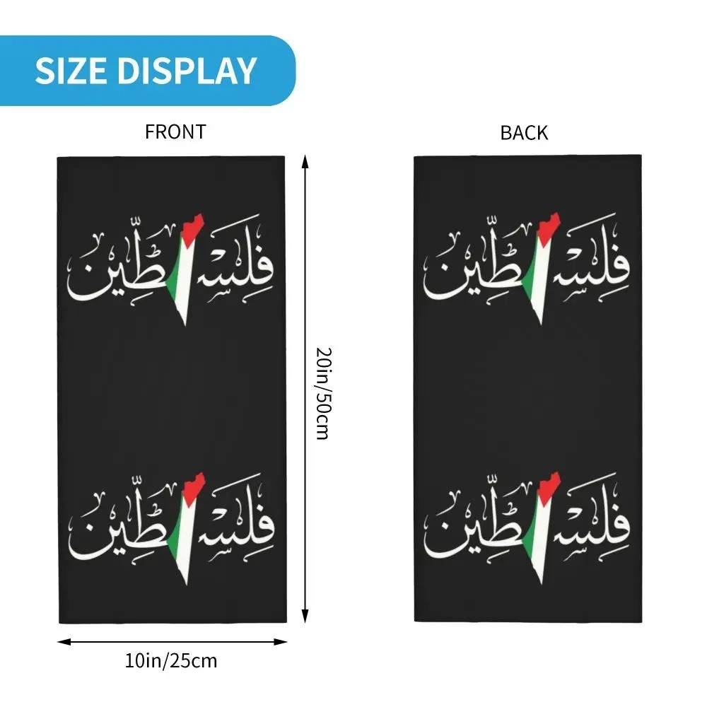 Palestine Arabic Palestinian Flag Map Bandana Neck Gaiter For Ski ...