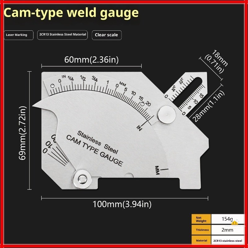 【COD】Cam type welding inspection ruler, welding seam gauge, undercut ...