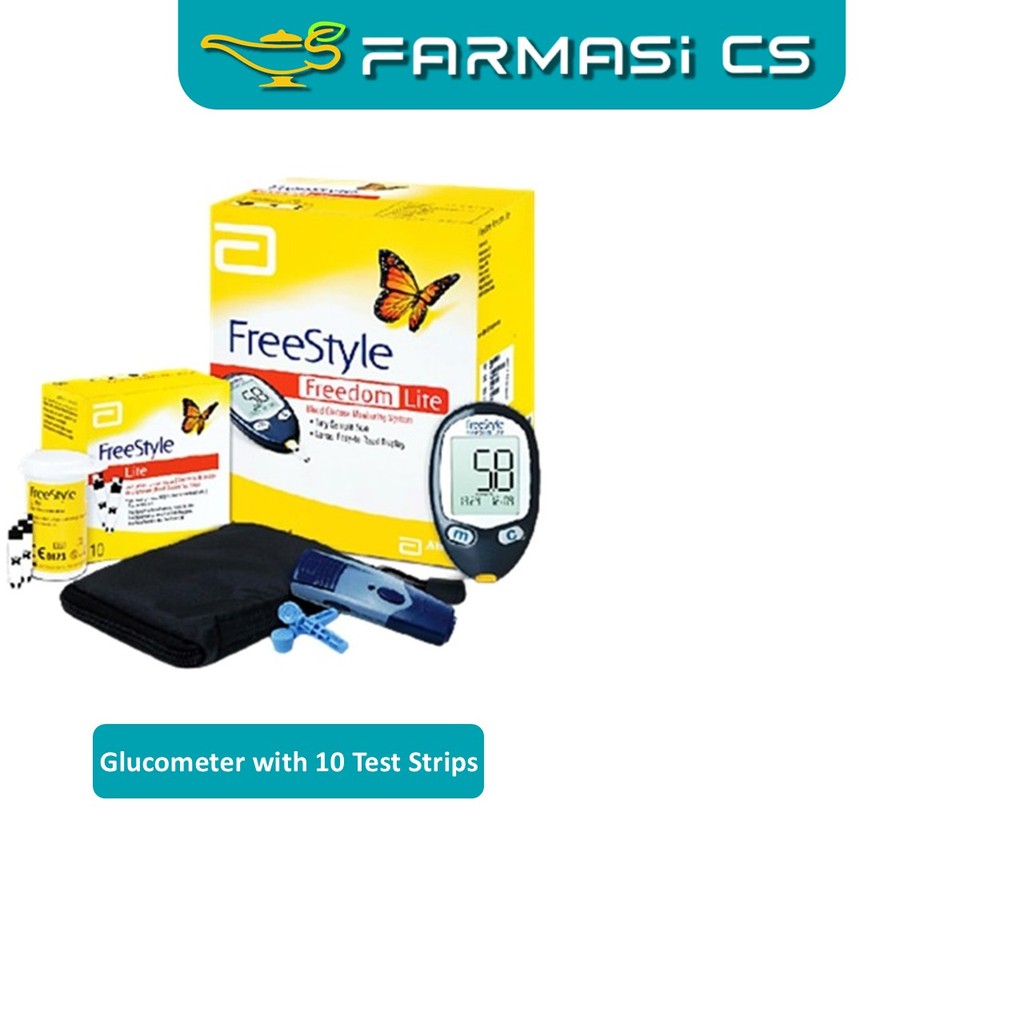 Abbott Freestyle Freedom Lite Glucometer with 10 Test Strips EXP:12/ ...