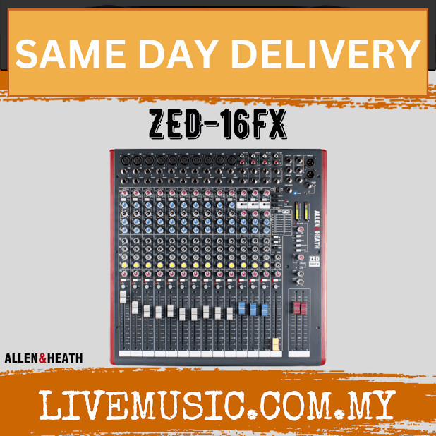 Allen & Heath ZED-16FX Mixer with USB and Effects ( ZED16FX / ZED 16FX ...