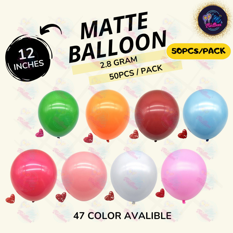 [50PCS] 12 Inch Matte Balloon Party Decoration / Birthday / Wedding ...