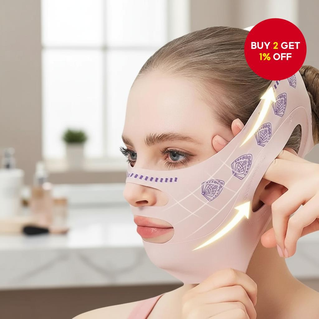 V-Lift Face Lift Band - Instant Jawline & Cheek Contour Strap, Reusable ...