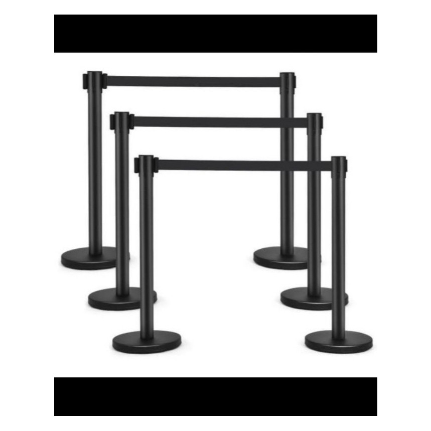 Extra Thick Stainless Steel Black Queue Pole Indoor And Outdoor Signage ...