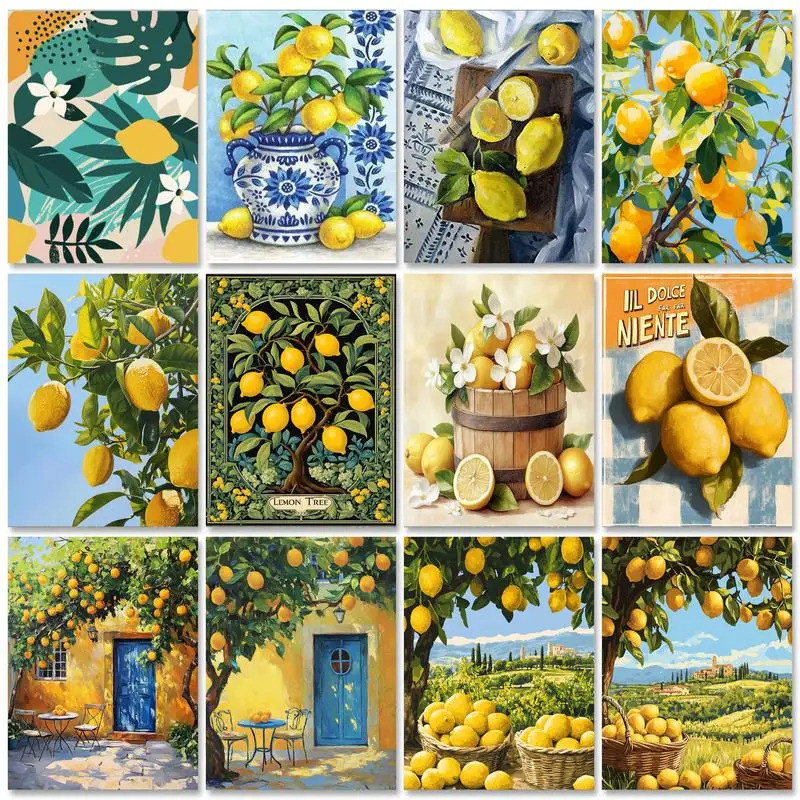 GATYZTORY DIY Coloring By Number Lemon Kits Painting By Number Modern ...