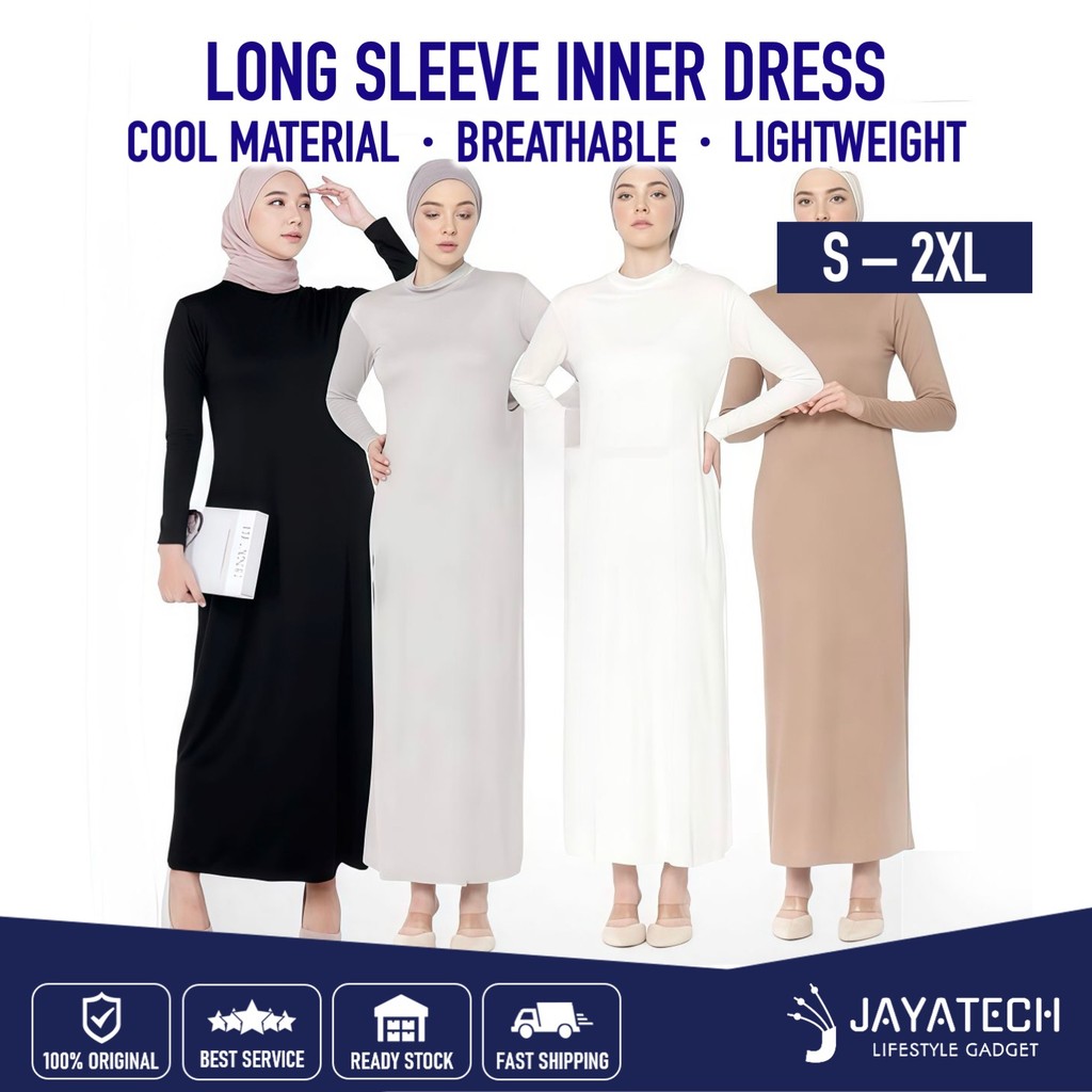 INNER JUBAH ABAYA LONG INNER KAFTAN MUSLIMAH LONG SLEEVE INNER DRESS ...