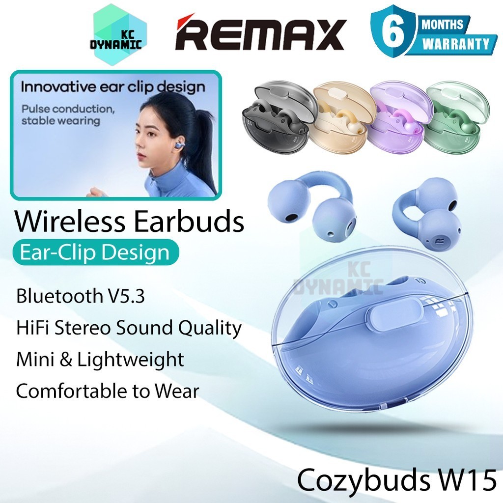 Remax Cozybuds W15 True Wireless Earbuds Ear Clip Headphone Clip-On ...