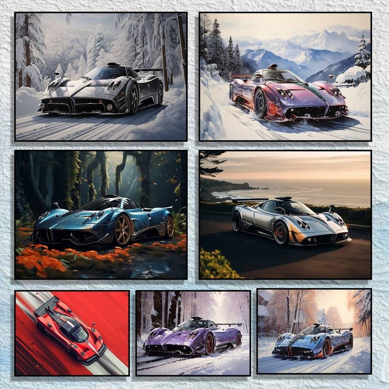 Pagani Utopia Neon Tiger Stripe Canvas Modern Supercar Animals Art Home ...