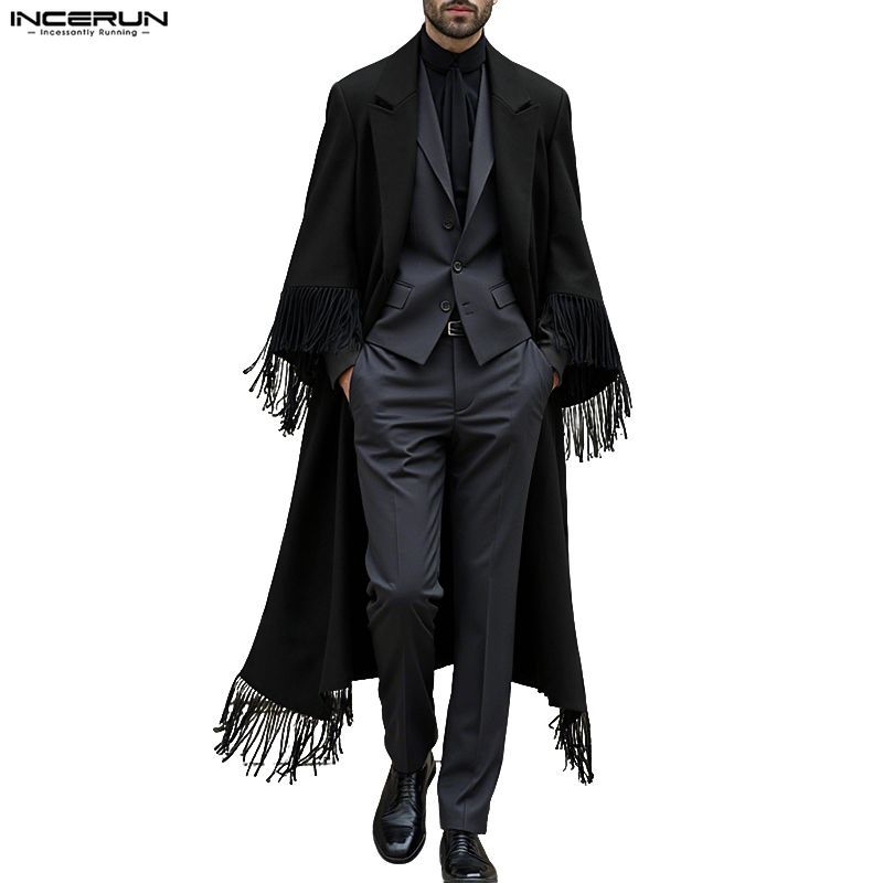 INCERUN men's long fringe suit | Shopee Malaysia