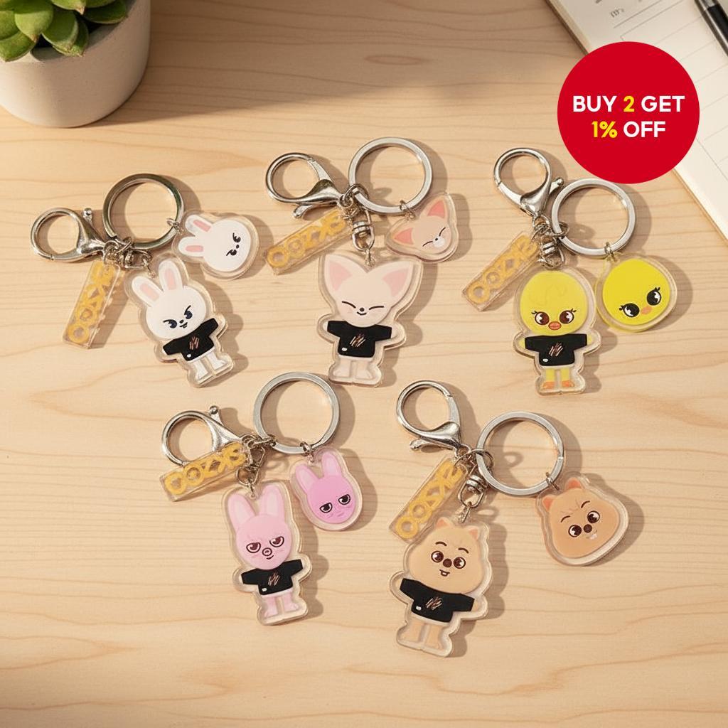 Stray Kids Skzoo Cartoon Accessories Acrylic Keychain Double-sided ...