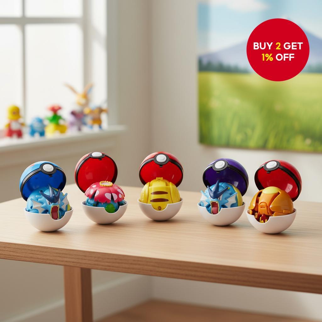 Pokémon Movable Doll Toy Poke Ball Deformation Model Pikachu Jenny ...