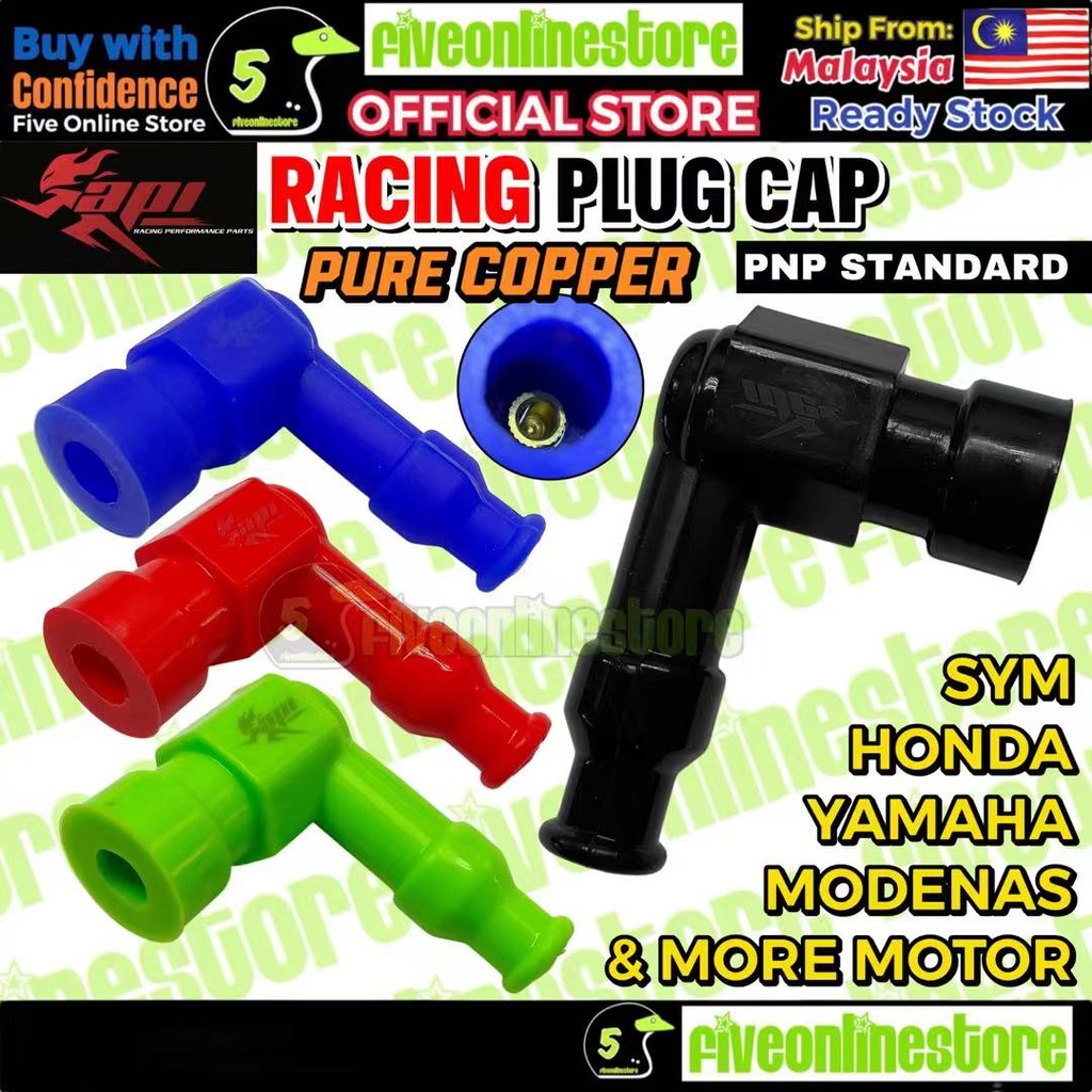 API Racing Copper Plug Cap Motor Kepala Spark Plug Universal PNP Y15 ...