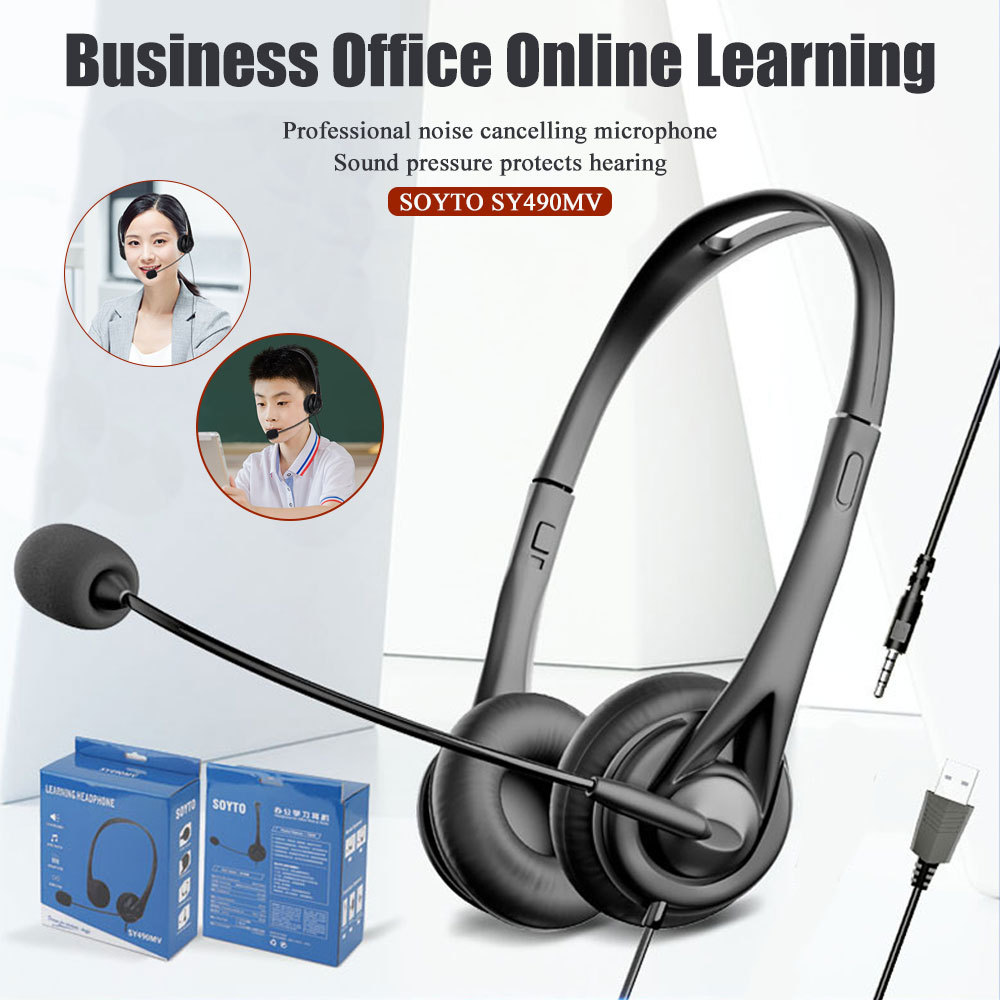 Canceling Wired Universal Headphones With Mic USB And 3.5mm Adjustable ...
