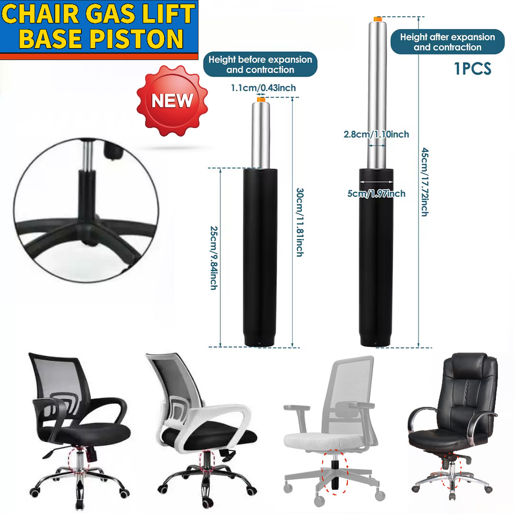 1PC Heavy Pneumatic Rod Swivel Chair Gas Lift Cylinder Hydraulic ...
