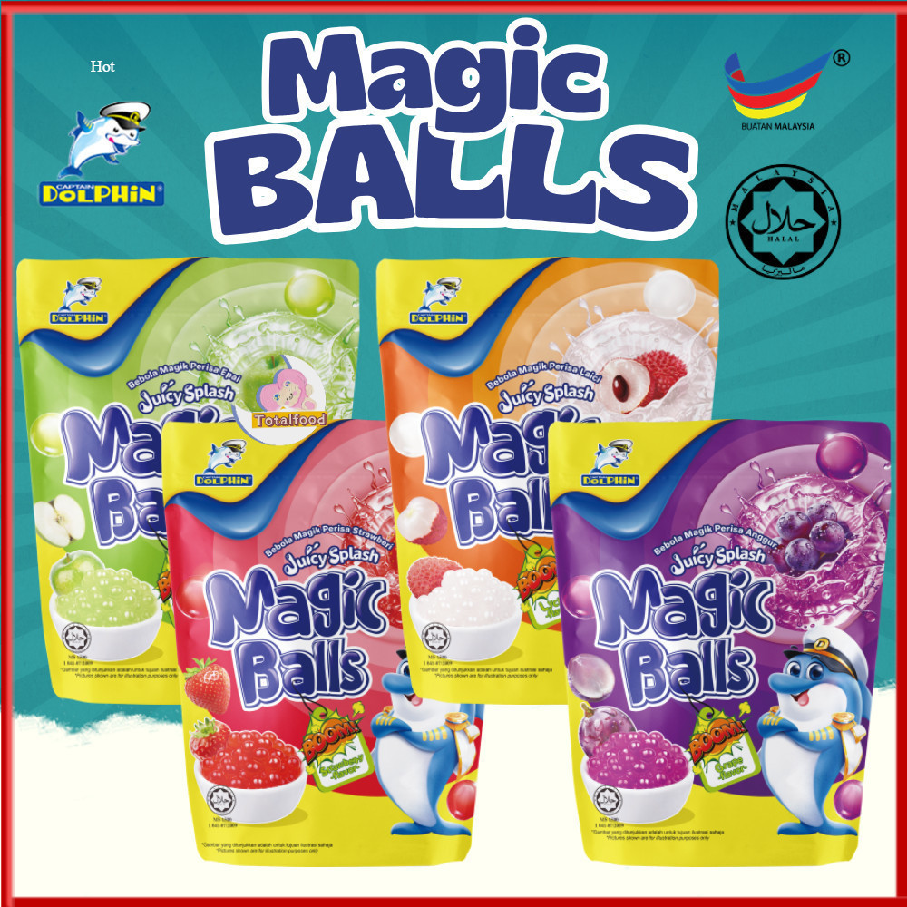 600g Captain Dolphin Magic Balls Strawberry Apple Grape Lychee Bebola ...