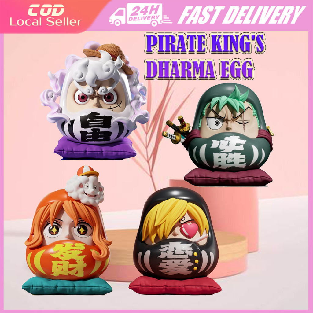 Anime Figure One Piece Damo Egg Q-Version Cute Decoration Luffy Zoro ...