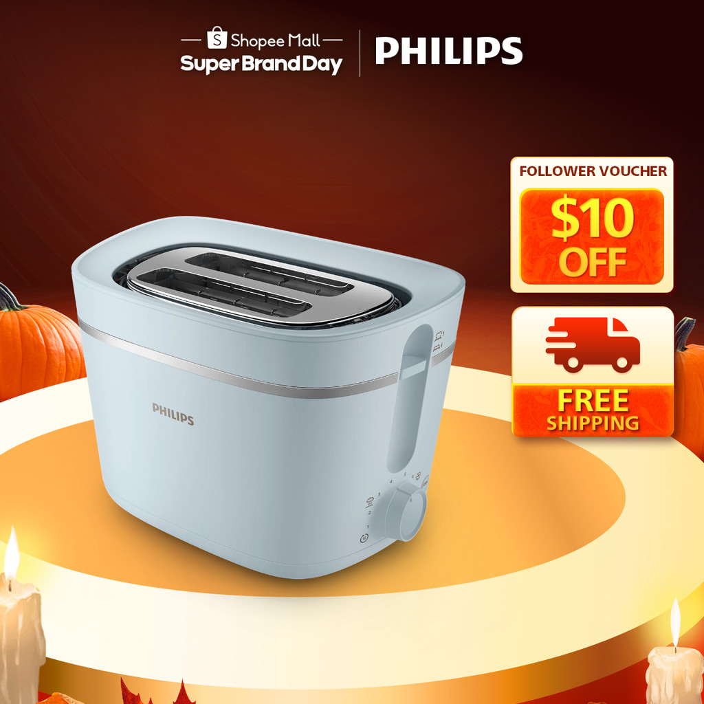 (NEW) Philips HD2560/40 | Pearl Blue Toaster | 2 Slots | 8 Browning ...