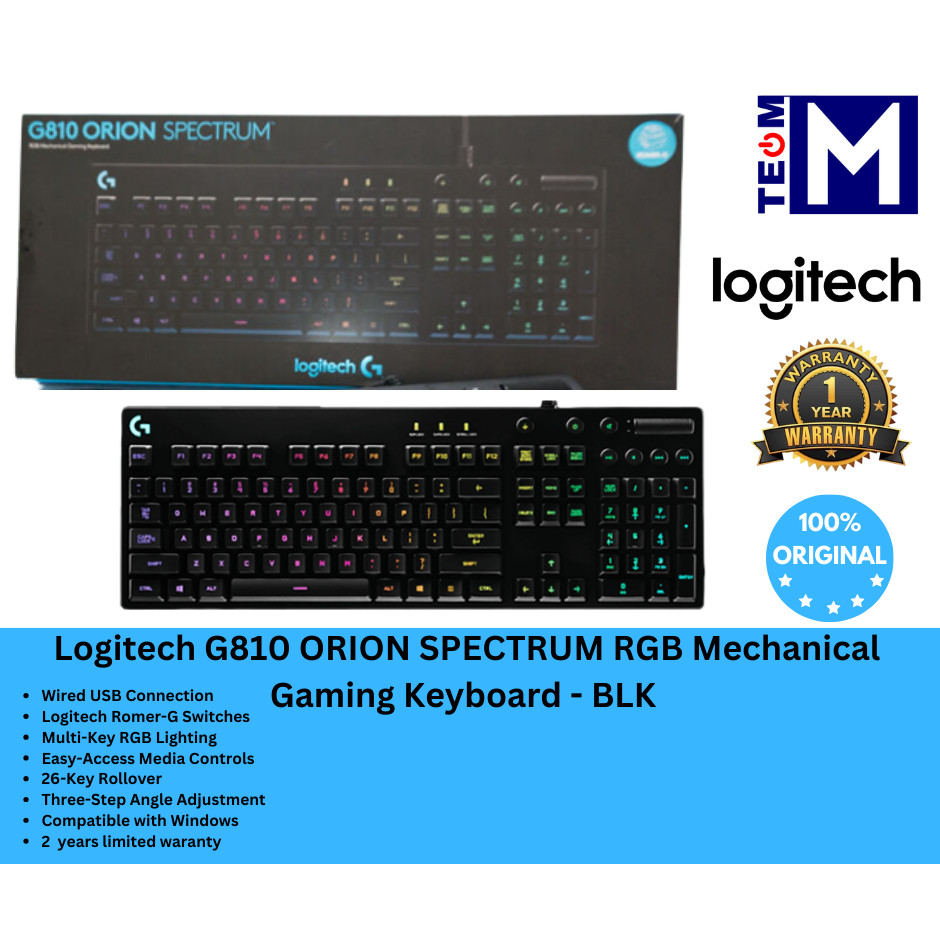 Logitech G810 Orion Spectrum RGB Mechanical Gaming Keyboard | Shopee ...