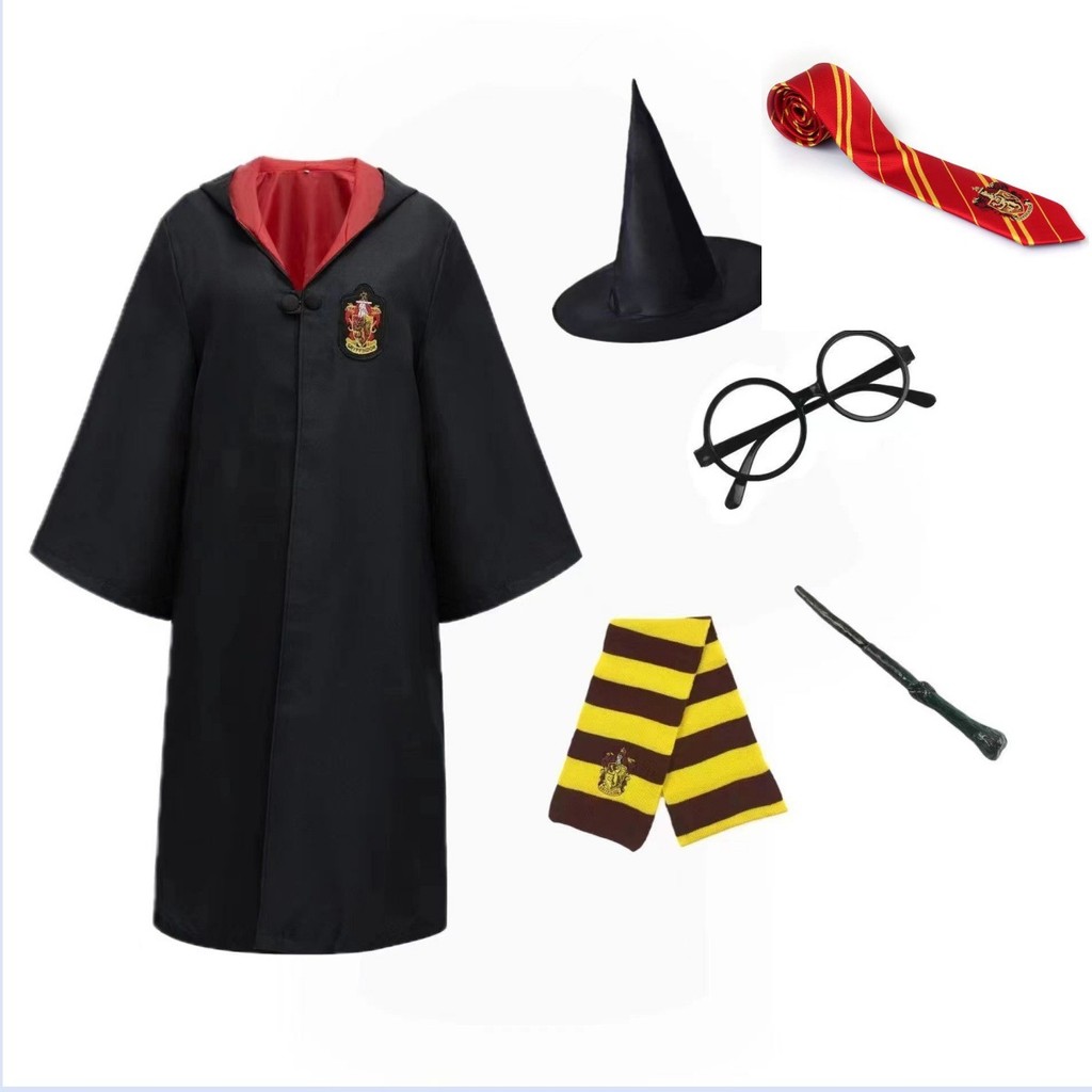 Hogwarts Wizard Robe Suit - Harry Potter Style Cosplay Costume | Shopee ...