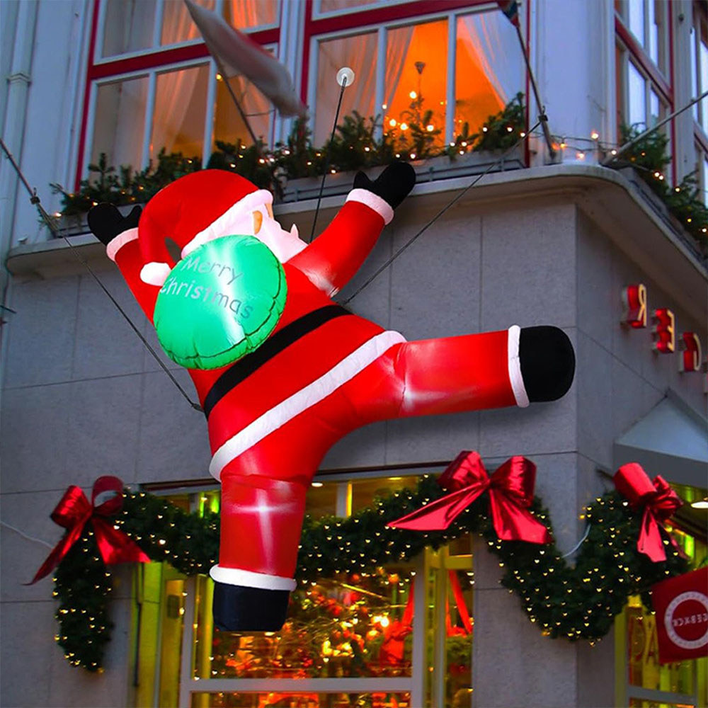 Christmas Inflatable Hanging Santa Santa with Gift Bag Decorations Blow ...