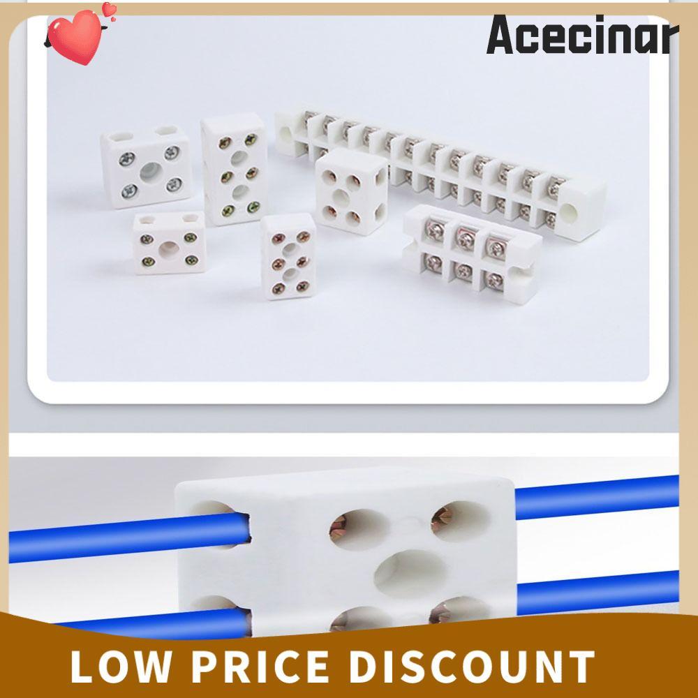 ACECINAR Ceramic Wiring Terminal Block, 2 In 2 Out Electrical Screw ...