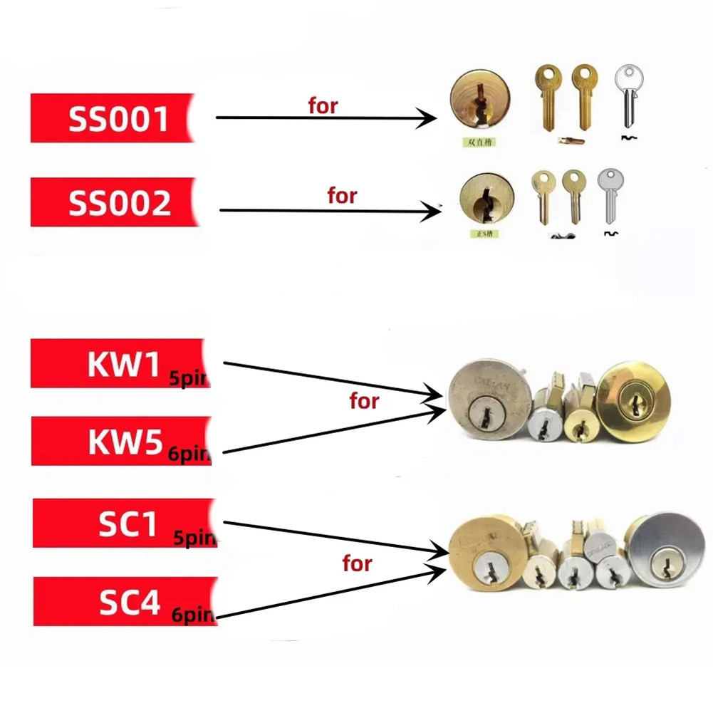 2 in 1 Stainless Steel Key Decoder Portable Precision Hook And Pickup ...