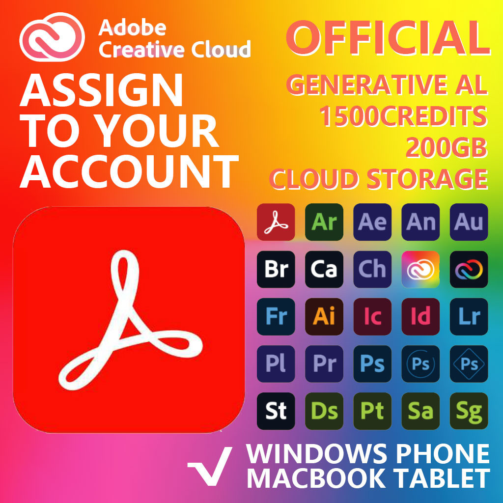 Adobe Acrobat Pro DC 2025| PDF|Adobe Creative Cloud|1 Year Subscription|for Mac/Ipad/phone/Win ...