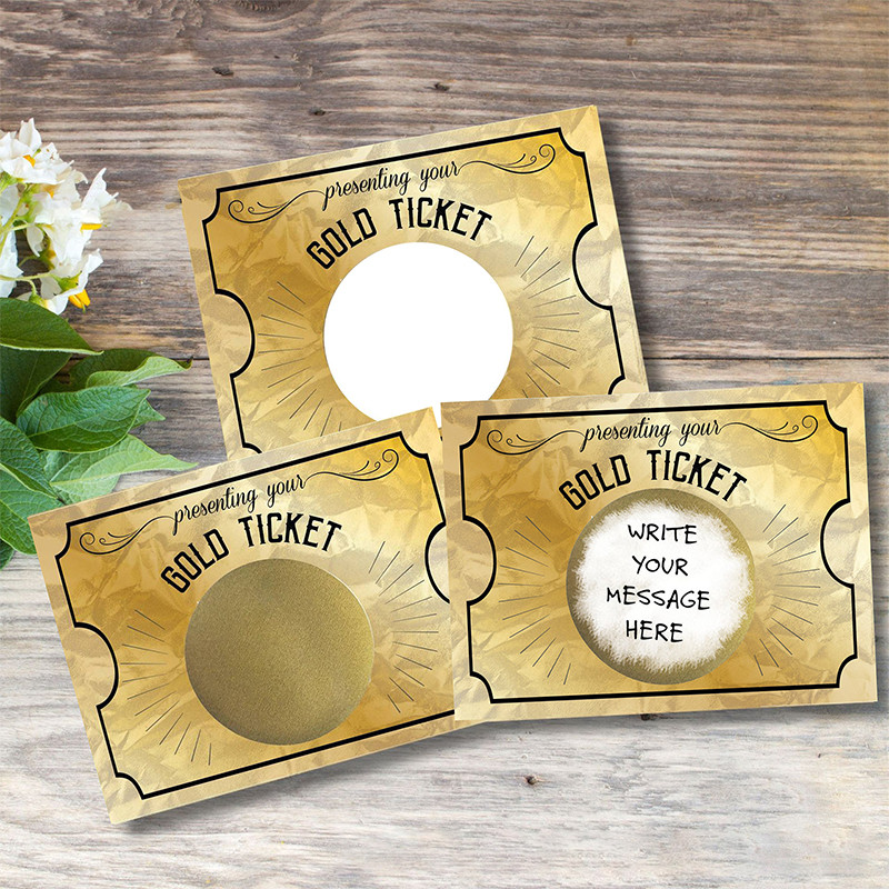 [T&B Oct] 20Pcs My Scratch Offs Gold Ticket DIY Make Your Own Golden ...